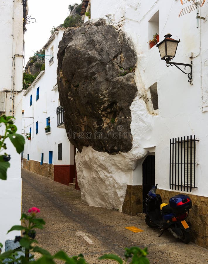 Dwelling House Built Rock Inside Ubrique Stock Photos - Free & Royalty ...