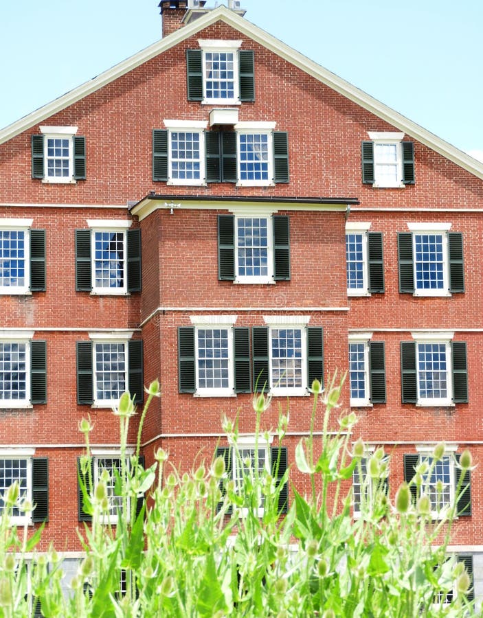 Hancock Shaker Village Brick Dwelling Gable Wall Stock Photo - Image of ...