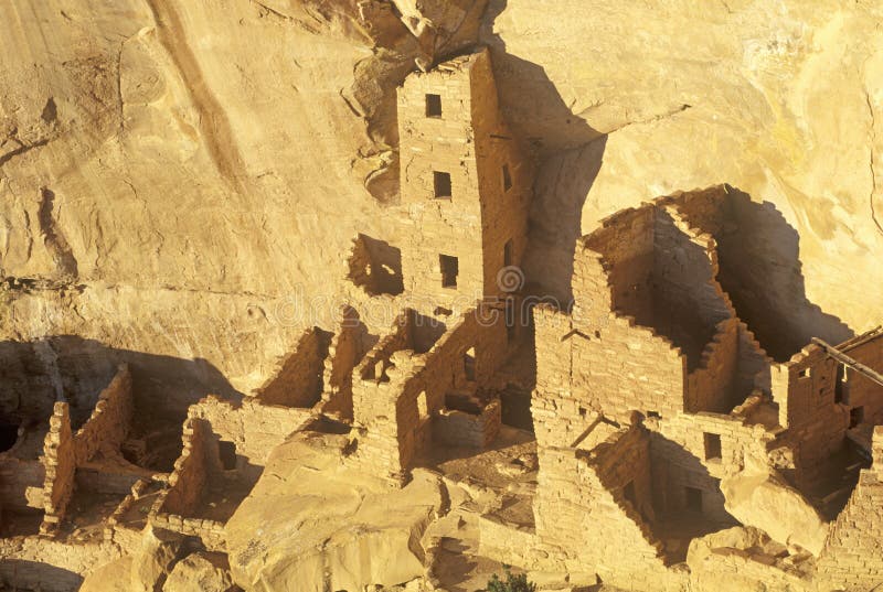 Dwellings at Mesa Verde National Park, Colorado Stock Photo - Image of ...