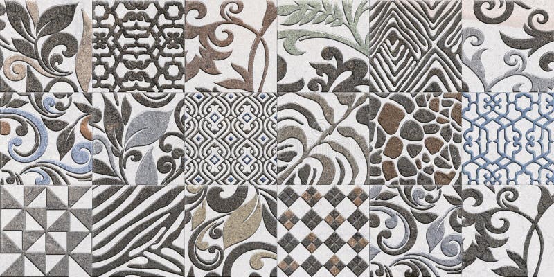 Ceramic Wall Tile Decor with Multi Color Continuous Joint Design. Also ...