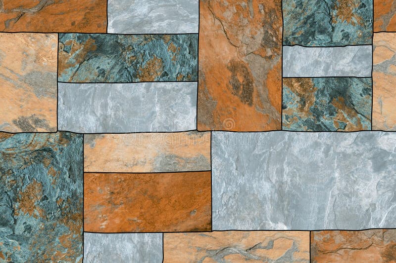 Natural Stone Wall Background, Stone Wall Tiles Design. Stock Photo ...