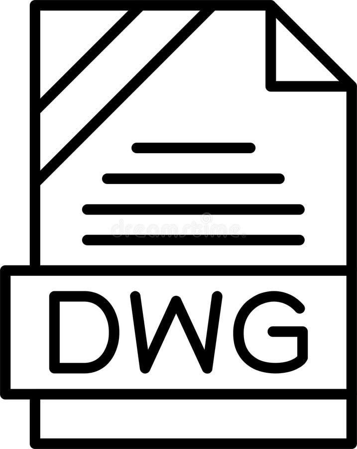 DWG Outline Vector Icon stock vector. Illustration of vector - 388818719
