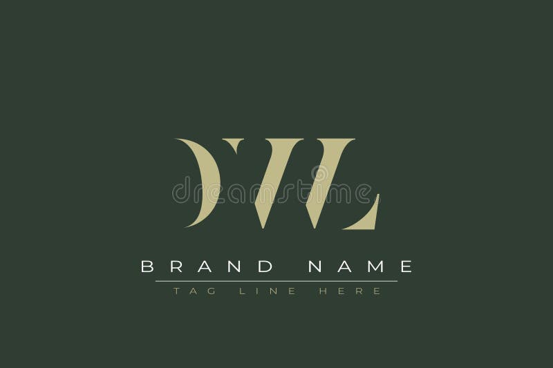DWL Abstract Letter Logo Design Stock Illustration - Illustration of ...