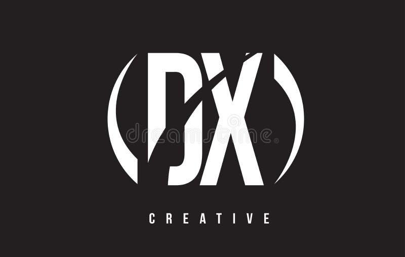 DX D X White Letter Logo Design with Black Background. Stock Vector ...