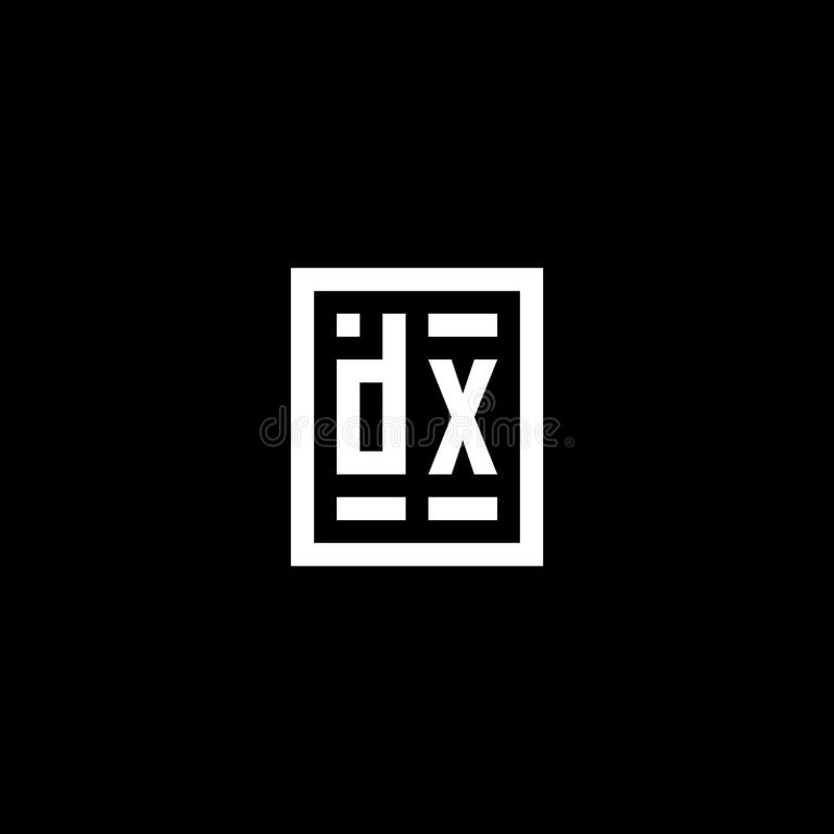 DX Initial Logo with Square Rectangular Shape Style Stock Illustration ...