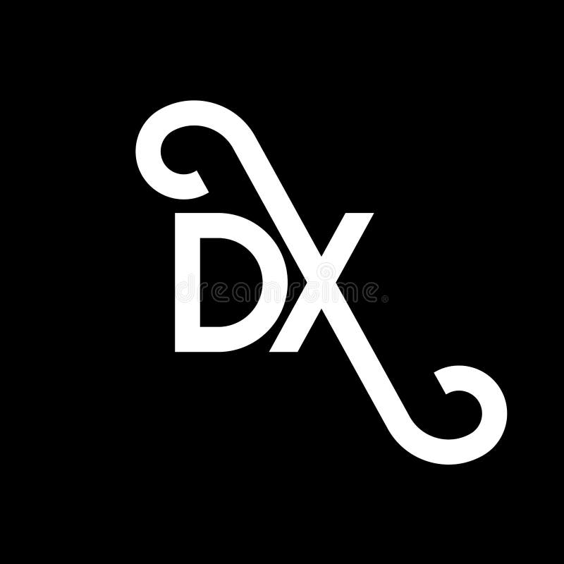 DX Letter Logo Design on Black Background. DX Creative Initials Letter ...