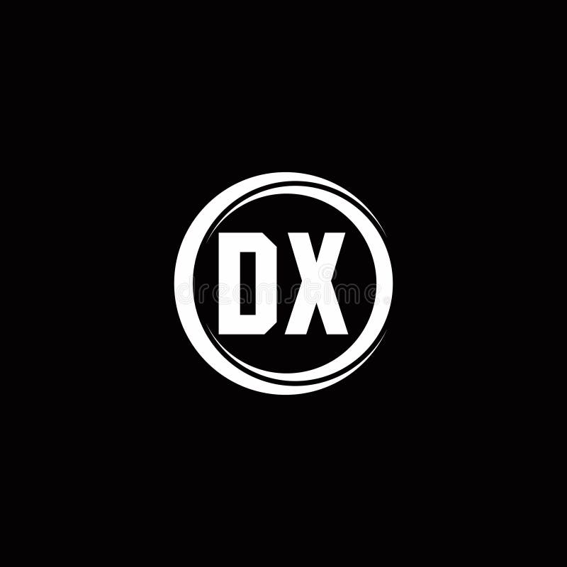 DX Logo Initial Letter Monogram with Circle Slice Rounded Design ...