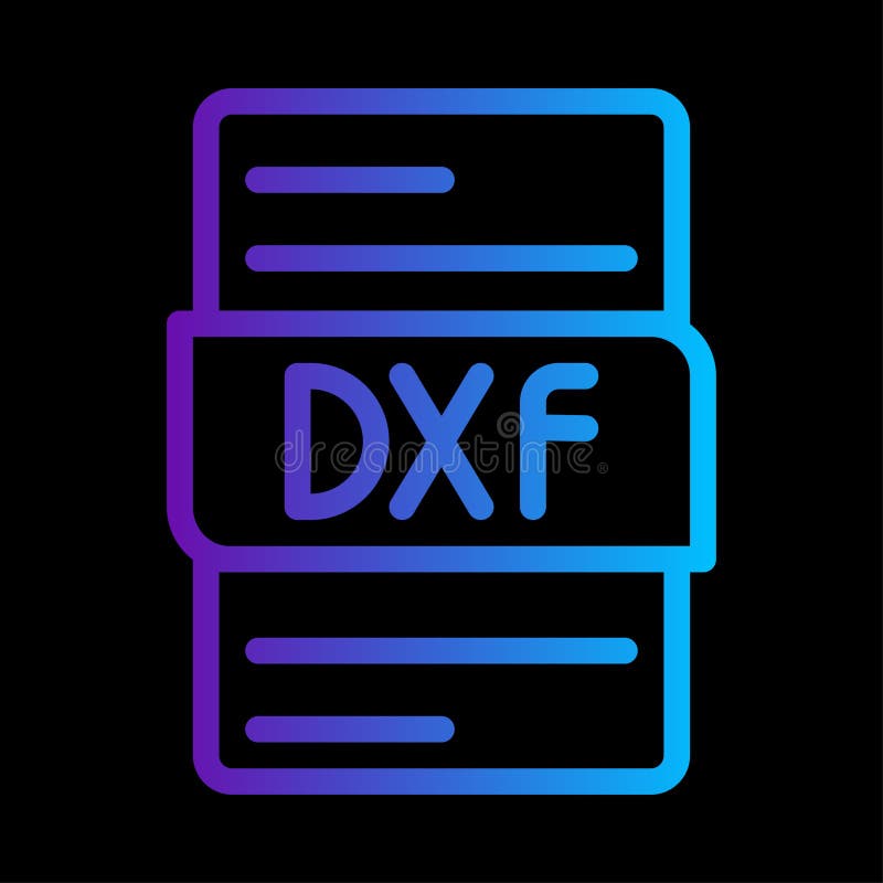 Dxf File Format Document Gradient Icon. File Extension for Mobile and ...