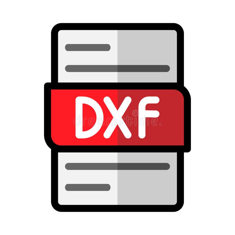 Dxf File Type Flat Icons. Document Files Format Graphic Design Outline ...