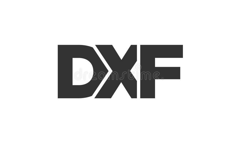 DXF Logo Design Template with Strong and Modern Bold Text. Initial ...