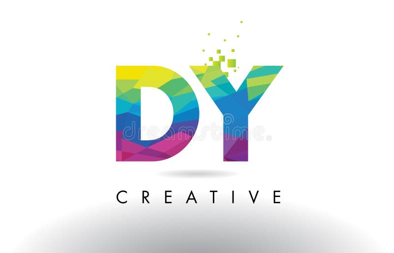Dy D Y Creative Rainbow Colors Alphabet Letter Logo Icon Stock ...