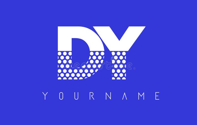 DY D Y Dotted Letter Logo Design with Blue Background. Stock Vector ...