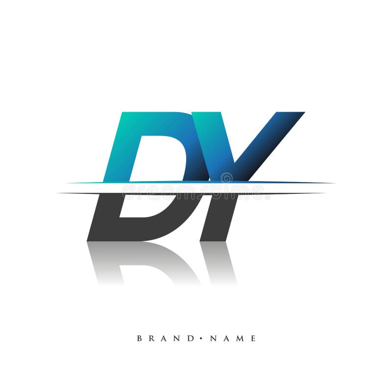 DY Initial Logo Company Name Colored Black and Blue, Simple and Modern ...