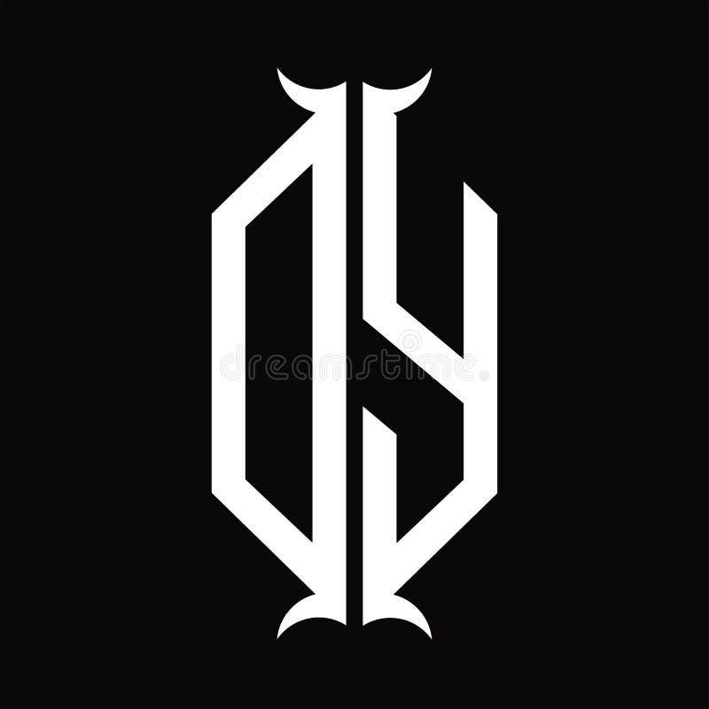 DY Logo Monogram with Horn Shape Design Template Stock Vector ...