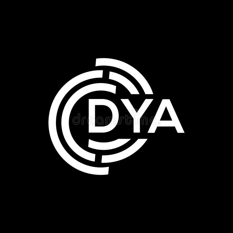 DYA Letter Logo Design on Black Background. DYA Creative Initials ...
