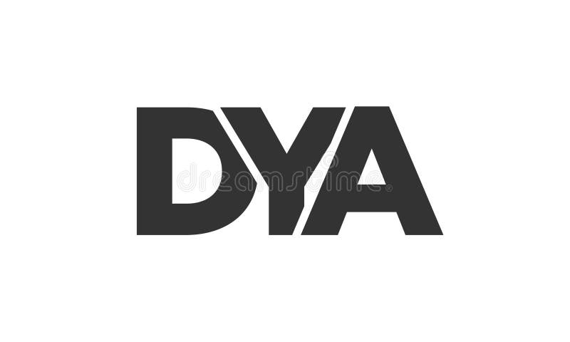 DYA Logo Design Template with Strong and Modern Bold Text. Initial ...