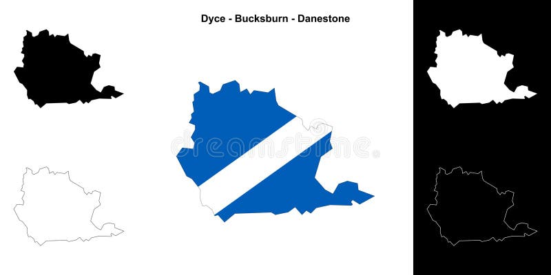 Dyce - Bucksburn - Danestone Outline Map Stock Illustration ...