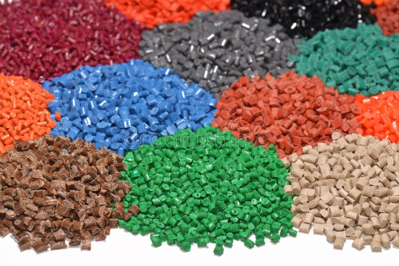 Dyed plastic granulate stock image. Image of industrie - 10792177