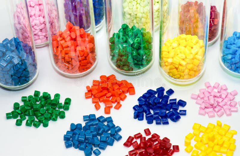 Dyed plastic granulate stock image. Image of industrie - 10792177