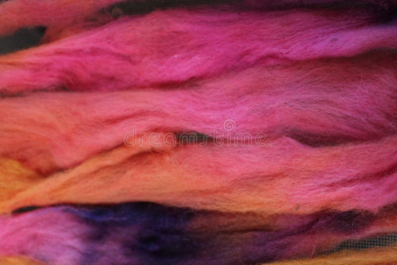 Dyed sheep wool roving stock photo. Image of texture - 86095716