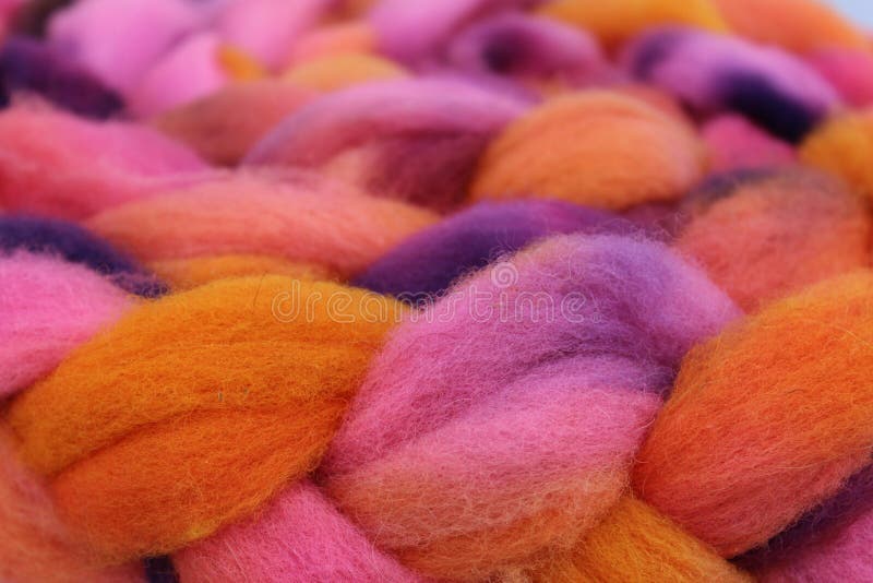 Dyed sheep wool roving stock image. Image of tunis, american - 86239639