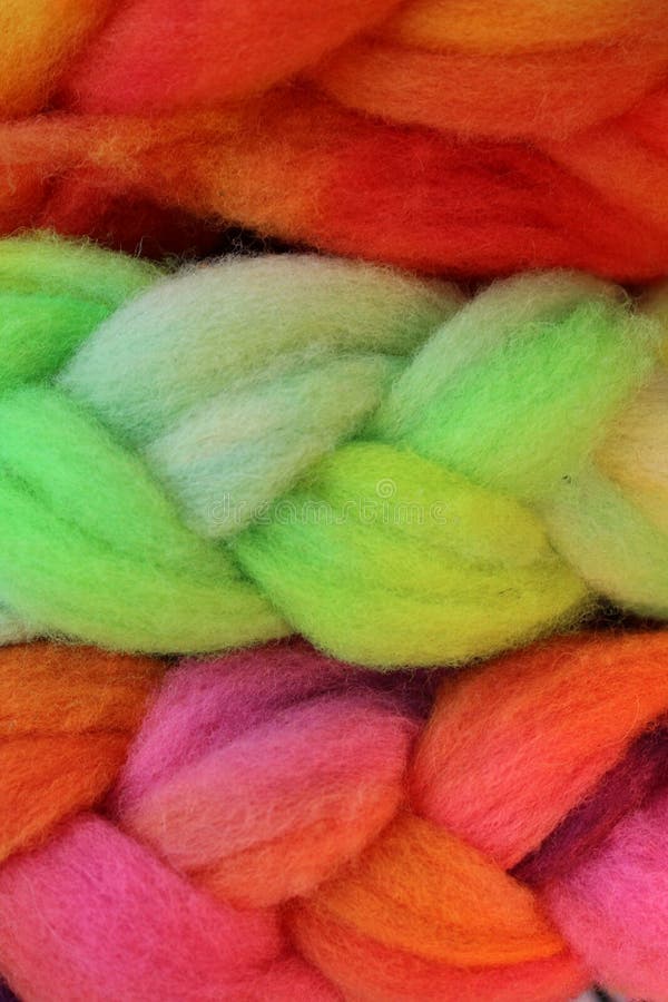 Dyed sheep wool roving stock photo. Image of felting - 86305990