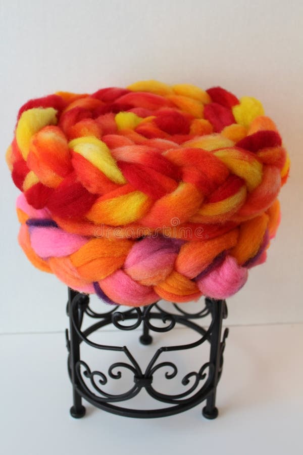 Dyed sheep wool roving stock photo. Image of interlaced - 86334916