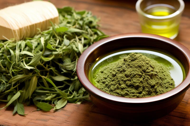 Dyeing Hair with Herbal Mixture Stock Illustration - Illustration of ...