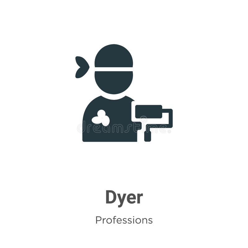 Dyer Vector Icon on White Background. Flat Vector Dyer Icon Symbol Sign ...