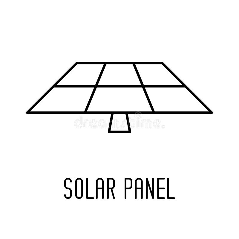Solar Panel Line Icon, Outline Vector Sign, Linear Style Pictogram ...