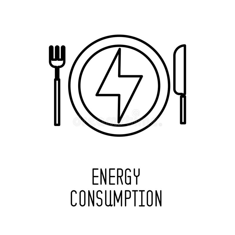 Energy Consumption Line Icon, Outline Vector Sign, Linear Style ...