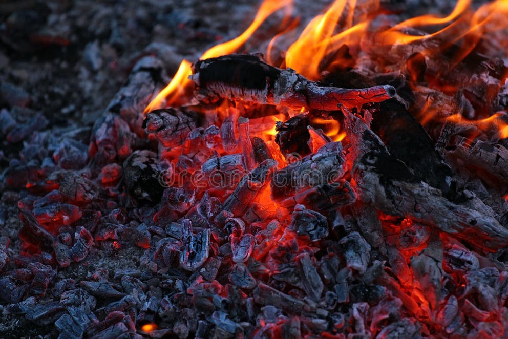 Dying bonfire stock image. Image of flame, carbon, color - 61515135