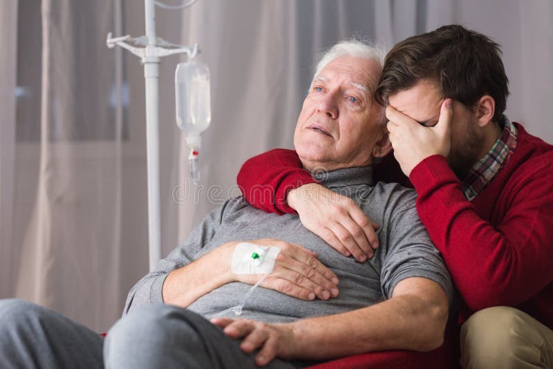 Dying Father and Despair Son Stock Photo - Image of hopelessness, last ...