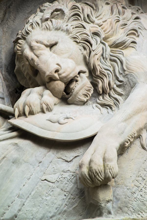 Dying Lion Monument in Lucerne Stock Image - Image of decoration ...