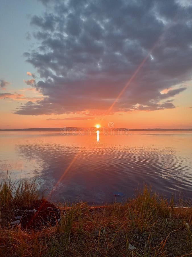 Dying sun of Lake Bele stock image. Image of lake, august - 304231823