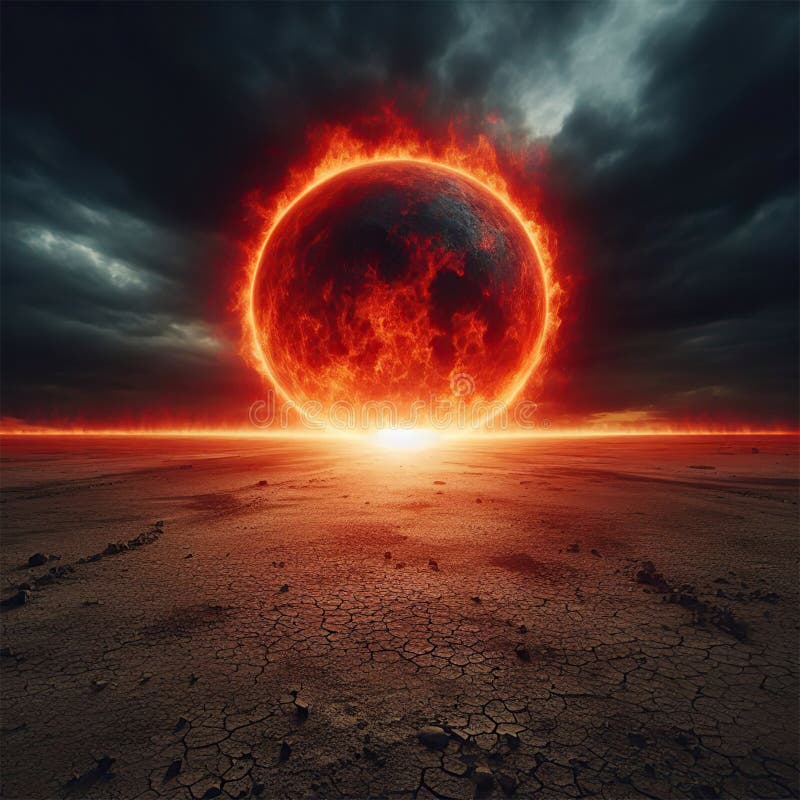A Dying Sun Swollen into a Red Giant Star Casting Doom upon Earth Stock ...
