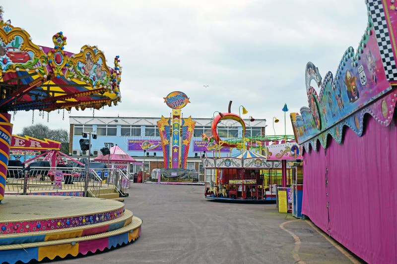 Dymchurch Kent England Fun Fair Closed for Winter Stock Image - Image ...