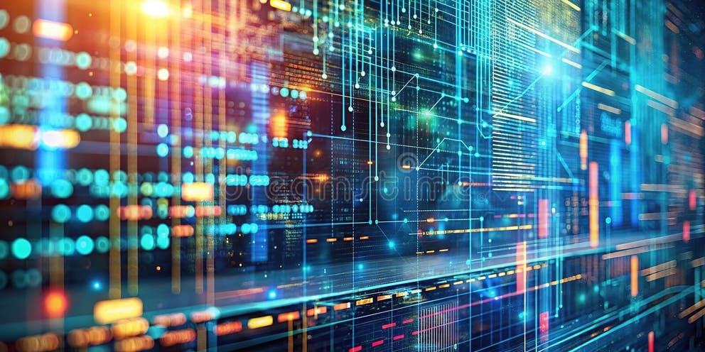 Dynamic Abstract AI Art a Futuristic Cyberpunk Coding Interface ...