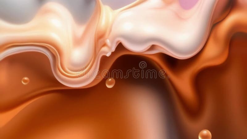 Dynamic Abstract Animation with Flowing Milk and Coffee Shapes Stock ...