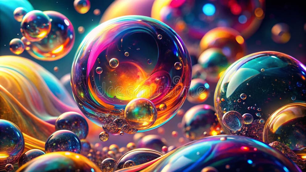 Dynamic Abstract Animation Loop Immersive Colorful Bubble DepthofField ...
