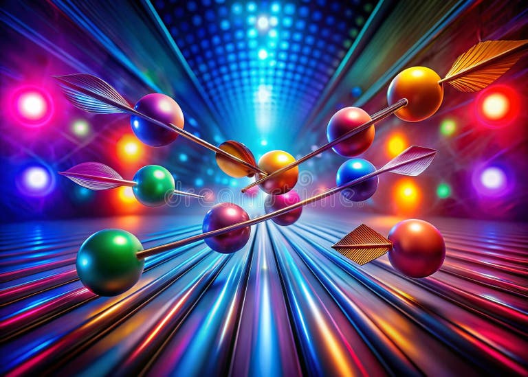 Dynamic Abstract Archery Five Arrows Piercing Intertwined Paths and ...