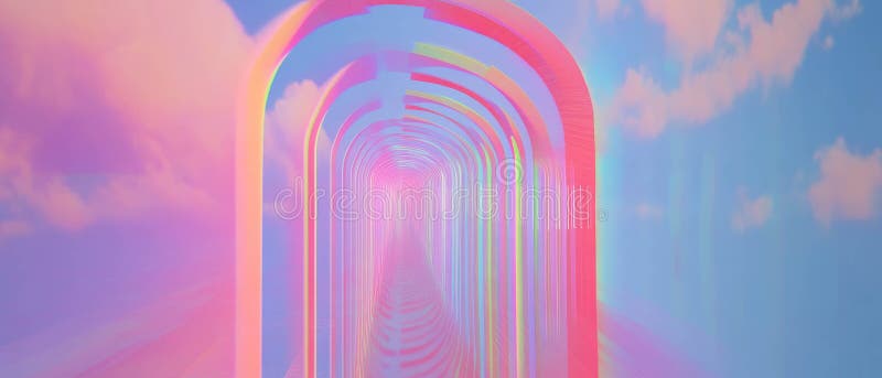 Dynamic Abstract Arches with Vibrant Patterns Creating a Modern Art ...