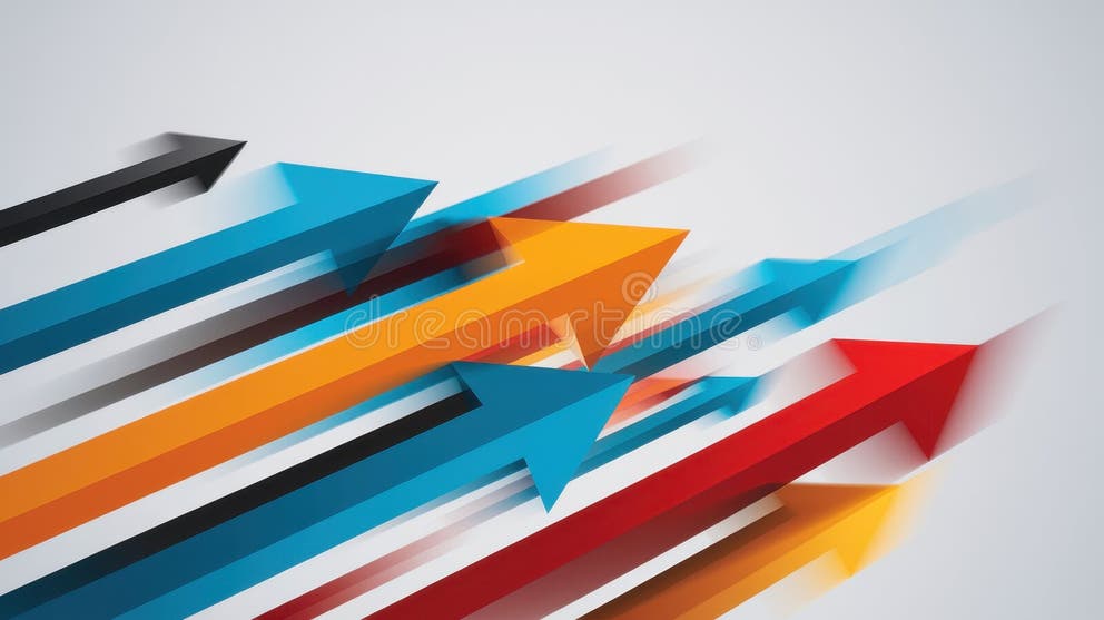 Dynamic Abstract Arrows in Various Colors Conveying Progress and Direction. Stock Illustration ...