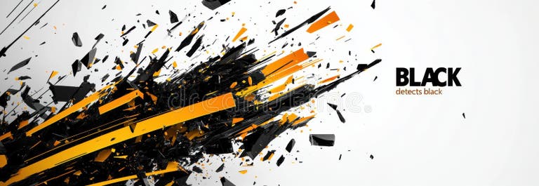 Dynamic Abstract Art with Black and Yellow Shards Exploding Stock Image ...