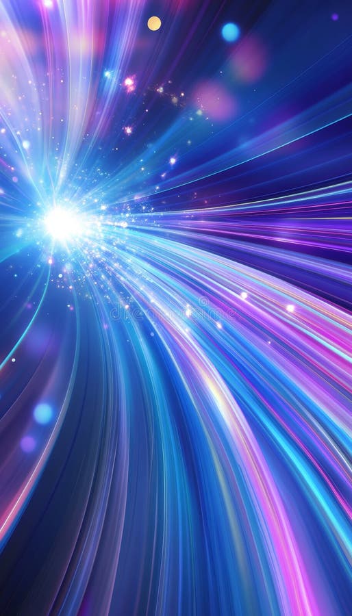 Dynamic Abstract Art in Blue, Purple, and Pink with Glowing Elements ...