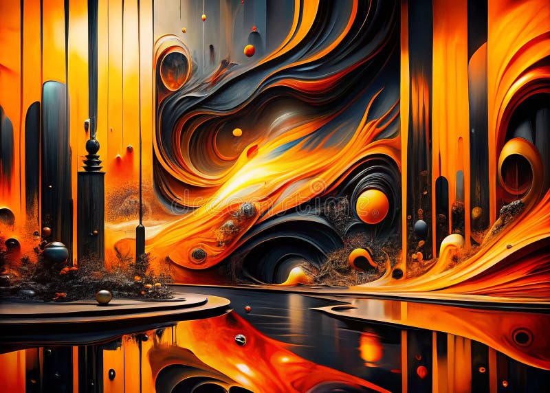 Dynamic Abstract Art: Bold Black and Orange Designs Ignite Creativity ...