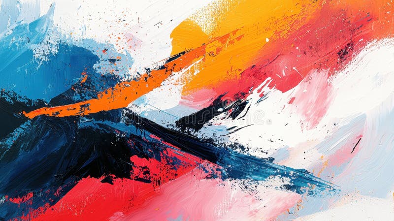 Dynamic Abstract Art Displaying Vivid Colors and Bold Strokes in a ...
