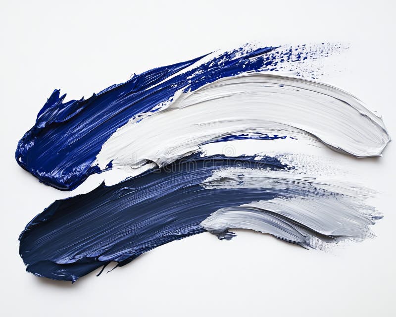 Dynamic Abstract Art Indigo and Silver Grey Palette Knife Technique ...