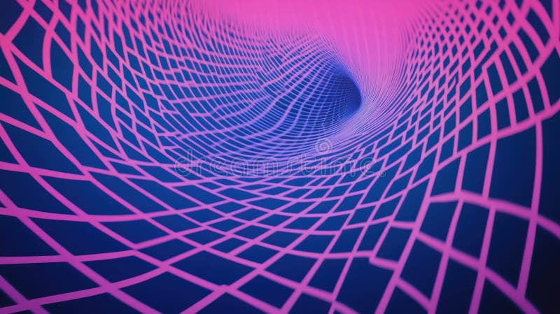 Dynamic Abstract Art with Neon Pink and Blue Mesh Pattern Creating a ...