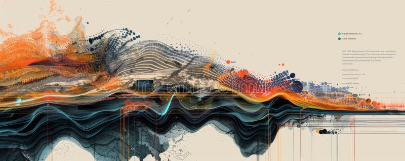 Dynamic Abstract Artwork Depicting Seismic Survey Data Visualization in ...